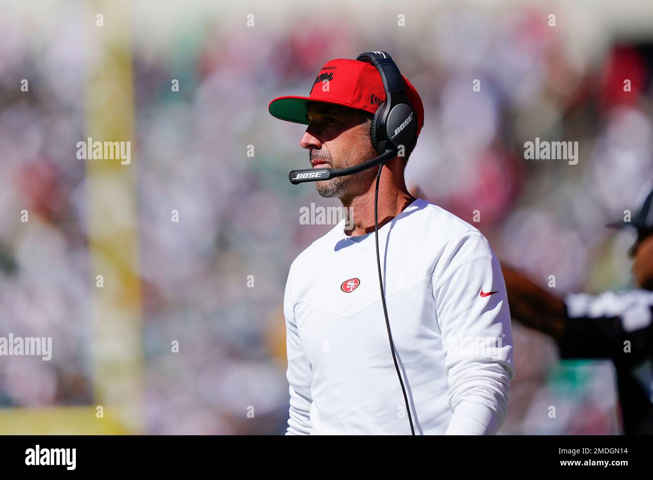 San Francisco 49ers head coach Kyle Shanahan in action during an NFL ...