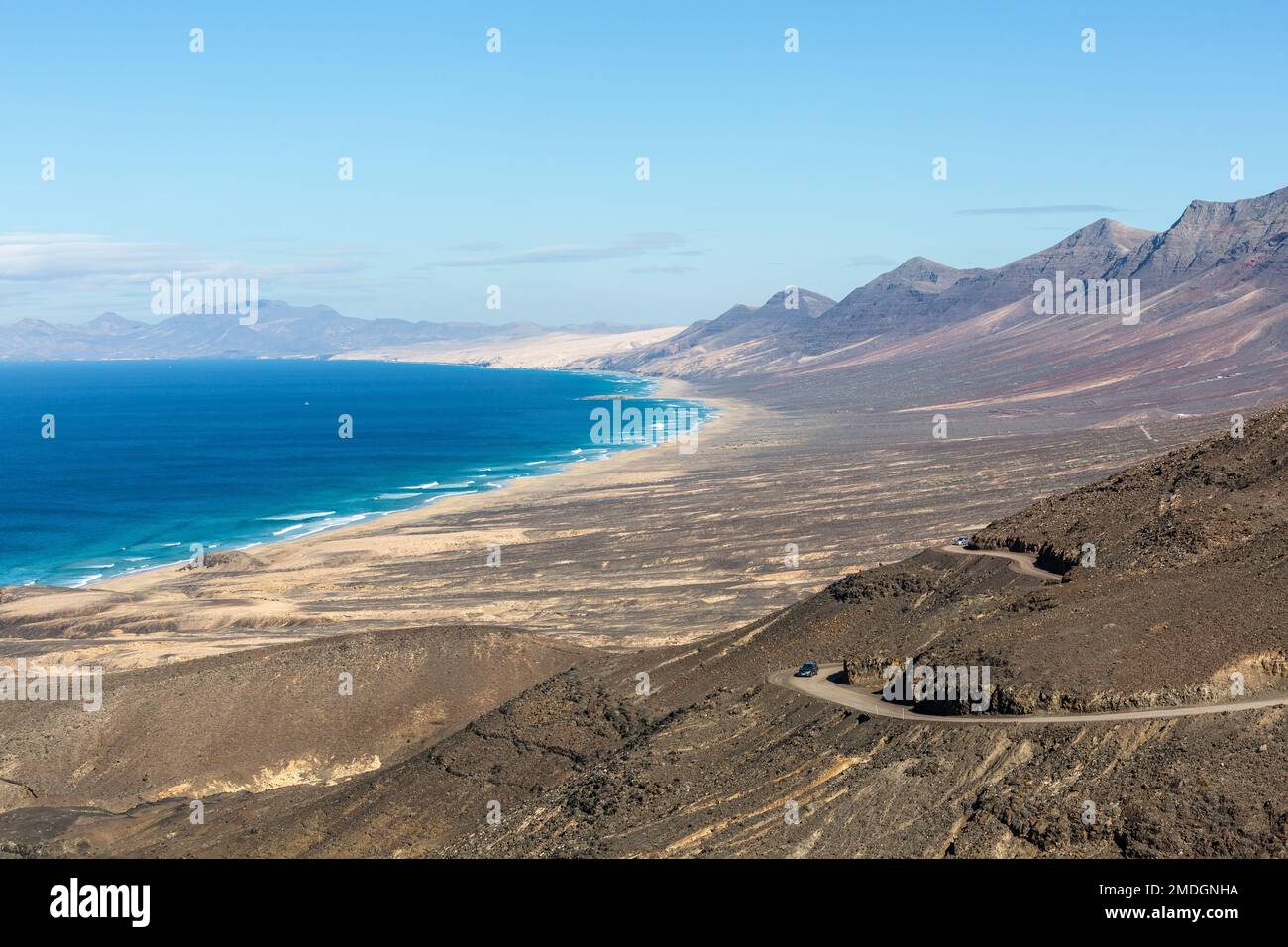 Overview of Cofete beach in Fuerteventura, Canary Islands Stock Photo ...