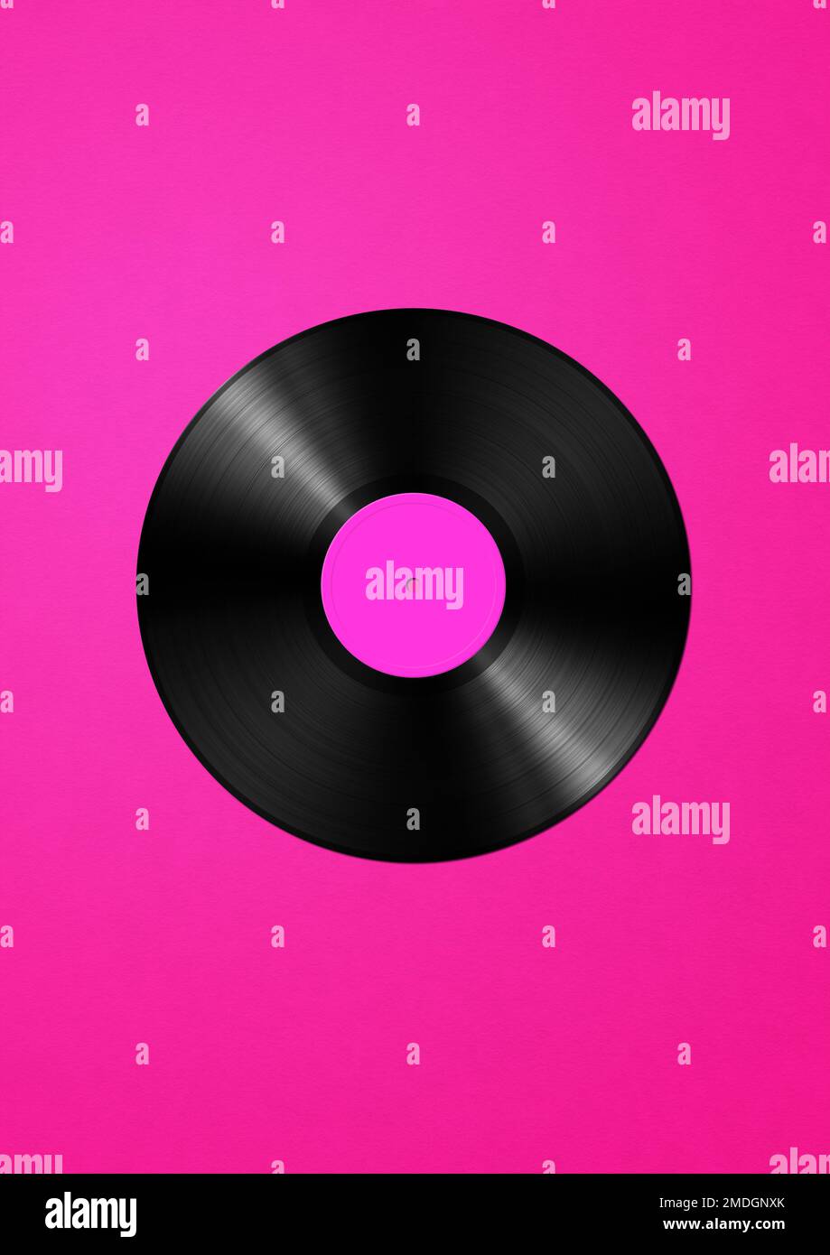 Vinyl record isolated on pink background. 3D illustration Stock Photo ...