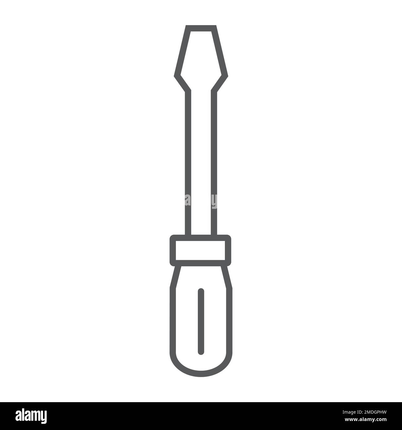 Screwdriver thin line icon, tool and repair, equipment sign, vector ...