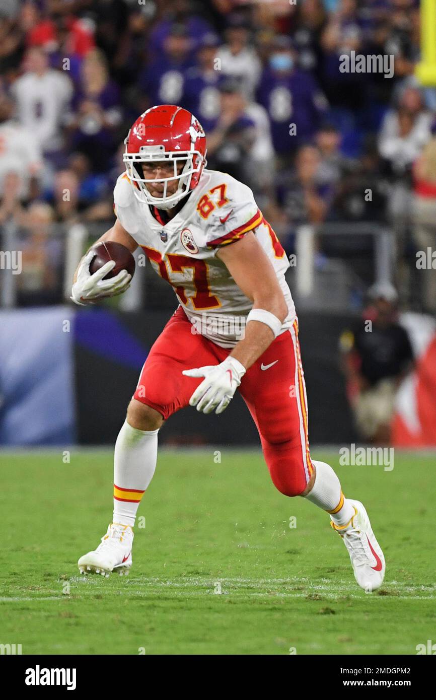 Kansas City Chiefs tight end Travis Kelce (87) runs the ball during the ...