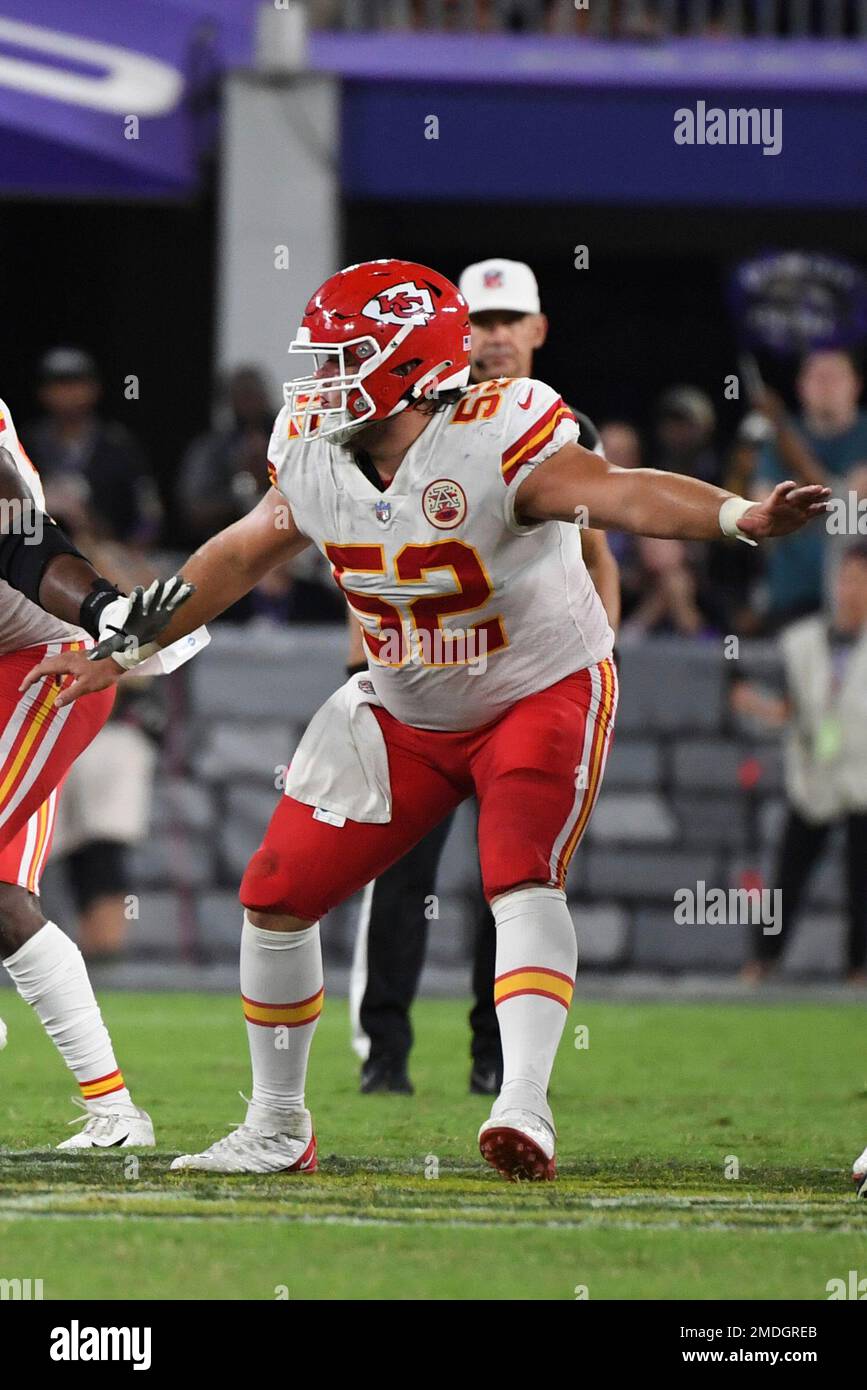 Kansas City Chiefs center Creed Humphrey (52) in action during the ...