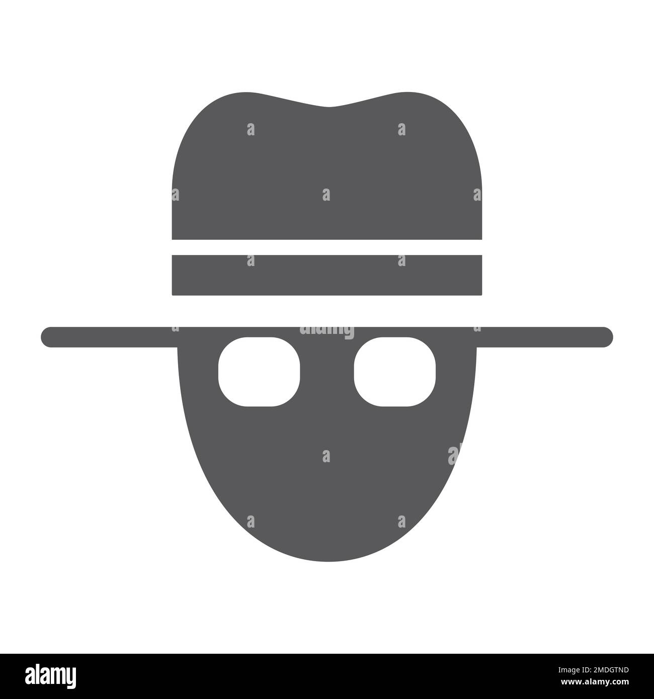 Spy glyph icon, private and detective, agent sign, vector graphics, a ...