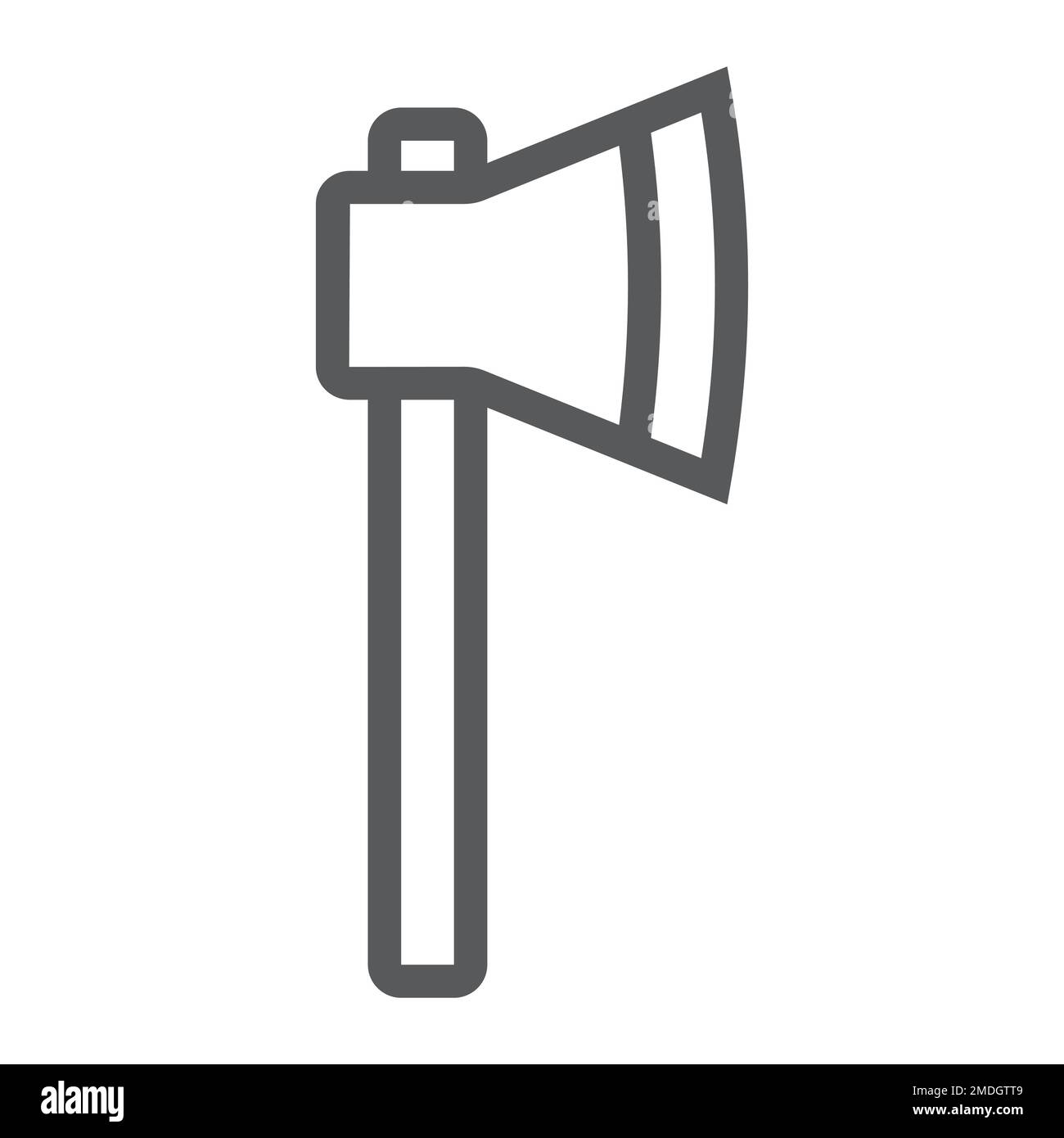 Axe line icon, tool and equipment, hatchet sign, vector graphics, a ...