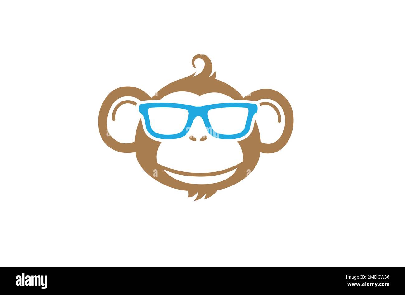 monkey geek nerd face smile logo vector design icon illustration Stock ...