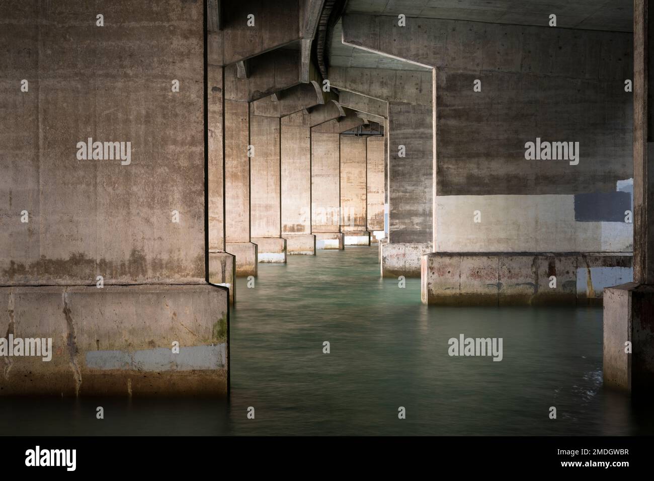 Concrete pillars under the Harbour Bridge. Auckland Stock Photo - Alamy