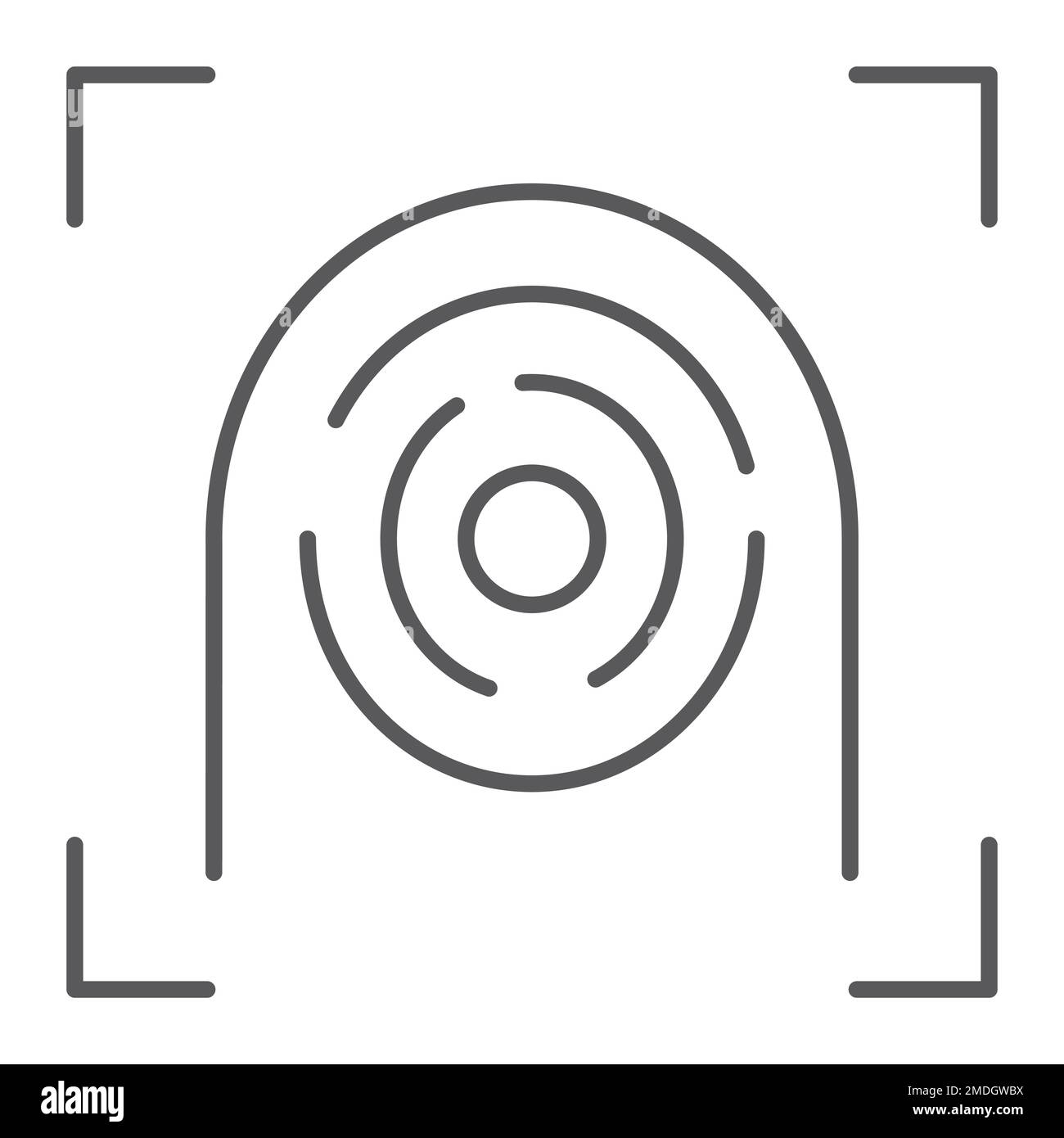 Fingerprint scanner thin line icon, security and finger, touch id sign ...