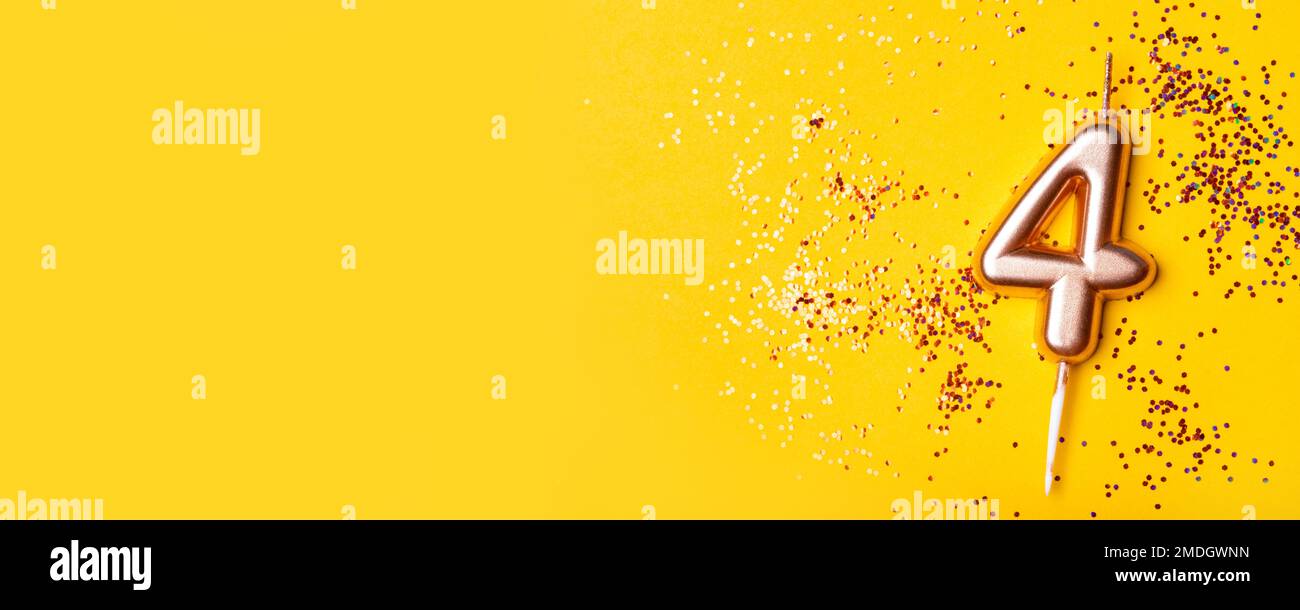 Number four birthday candle hi-res stock photography and images - Alamy