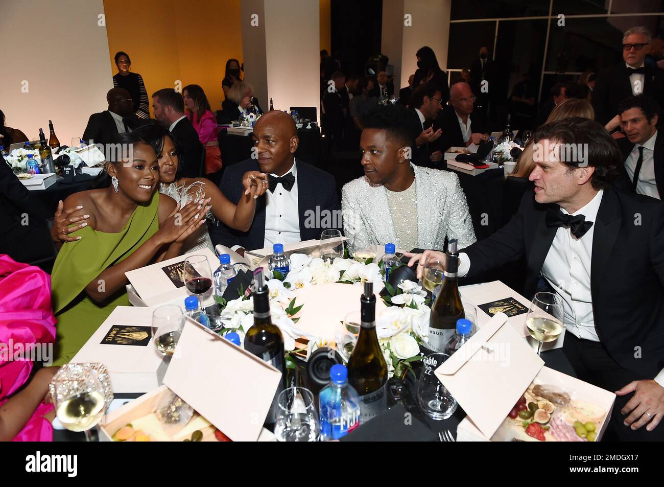 Moses Ingram, far left, and Renee Elise Goldsberry, center, appear at ...