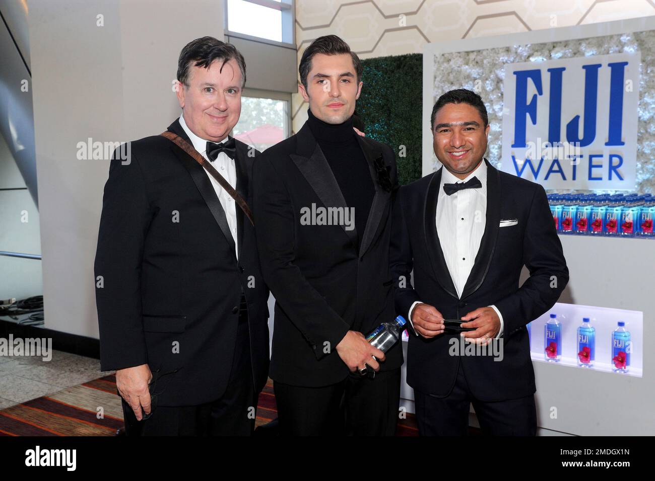 Jeremy Swift, from left, Phil Dunster and Nick Mohammed arrive at the ...