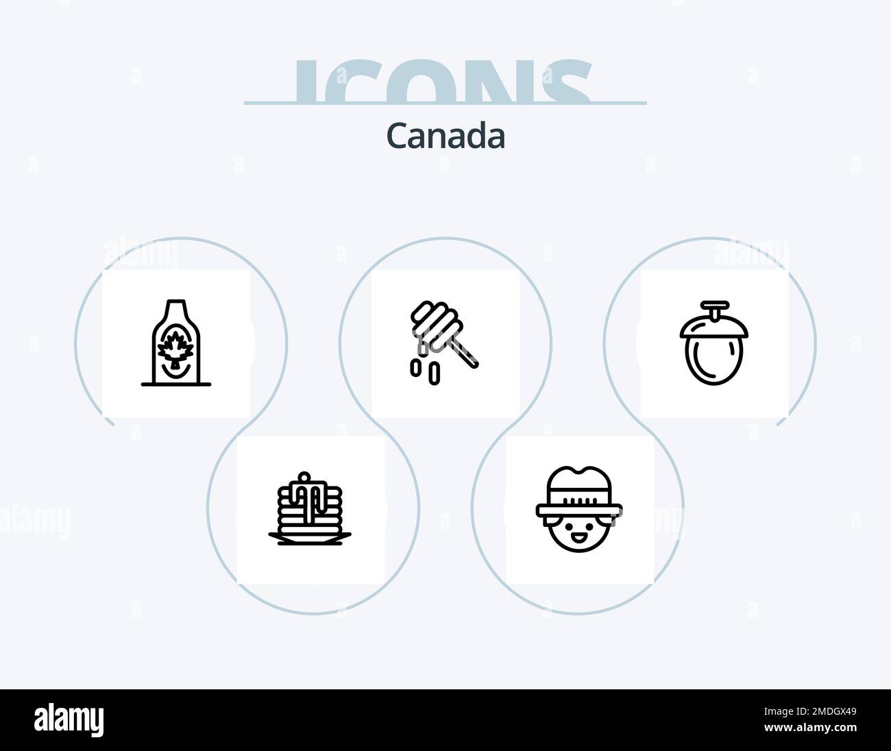 Canada Line Icon Pack 5 Icon Design. healthy. watchtower. flag. tower ...