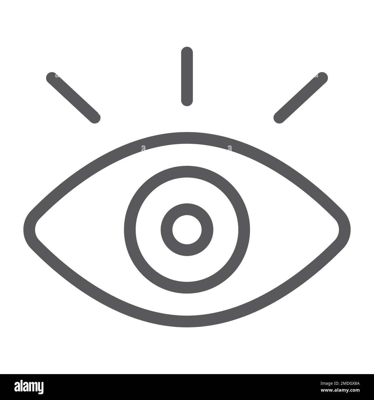 Monitiring line icon, security and eye, vision sign, vector graphics, a ...