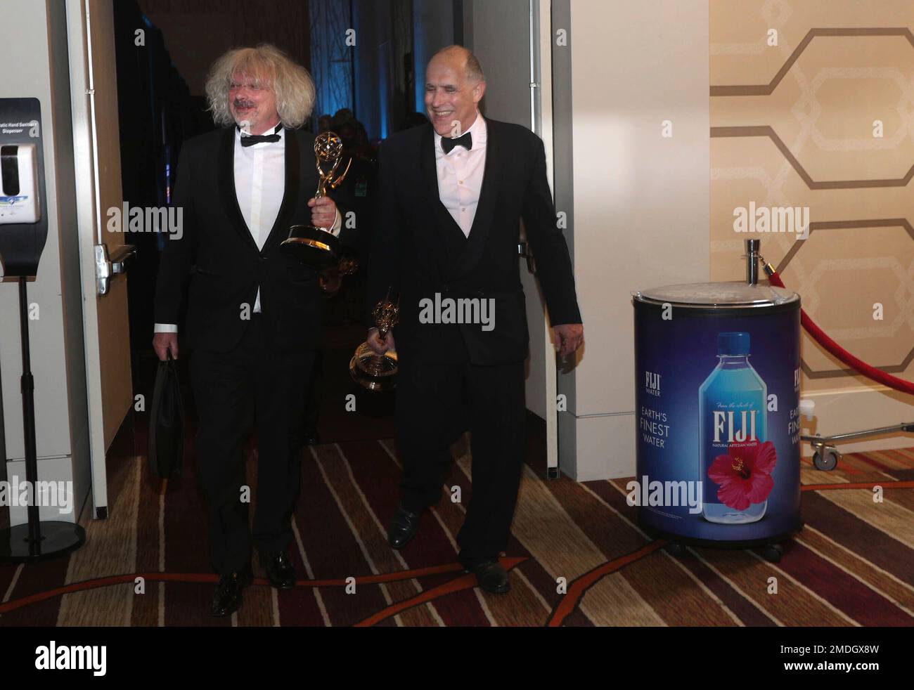 Marcus Loges, left, and William Horberg at the 73rd Emmy Awards at the ...
