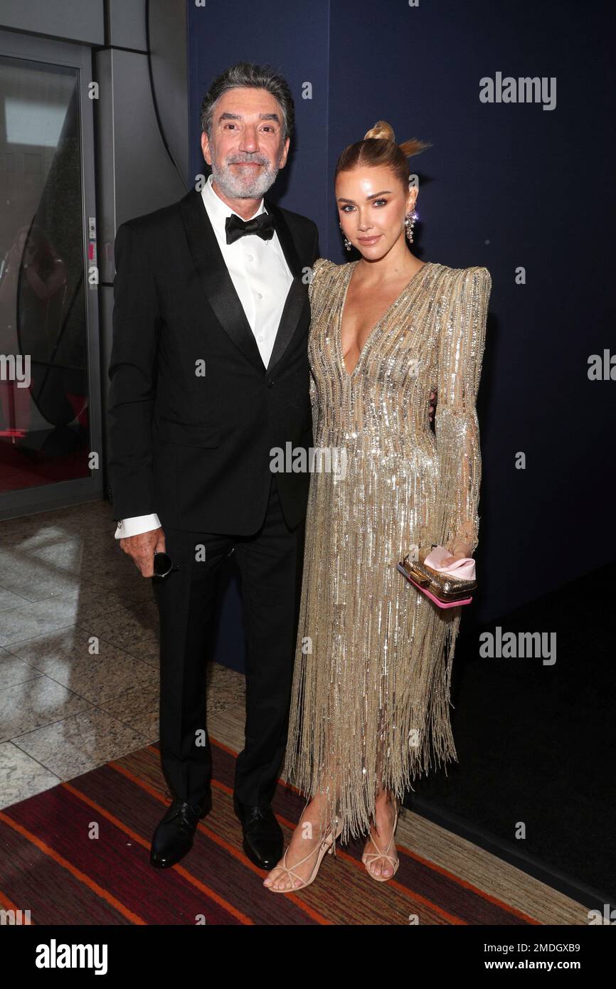 Chuck Lorre, left, and Arielle Lorre arrive at the 73rd Emmy Awards on ...