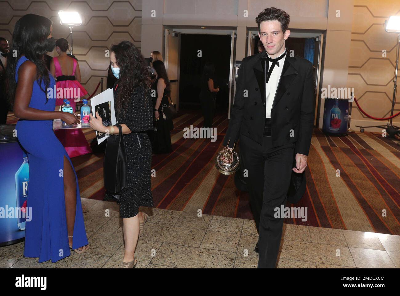 Josh O'Connor, right, arrives at the 73rd Emmy Awards at the JW ...