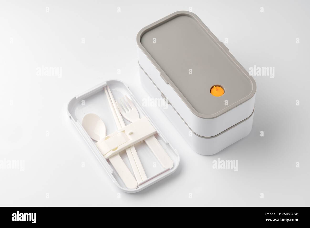 White plastic food container isolated on white background Stock Photo ...