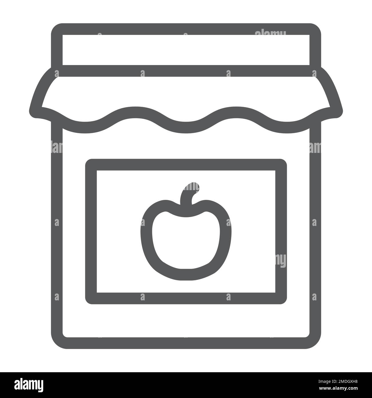 Jam line icon, jar and container, glass sign, vector graphics, a linear ...