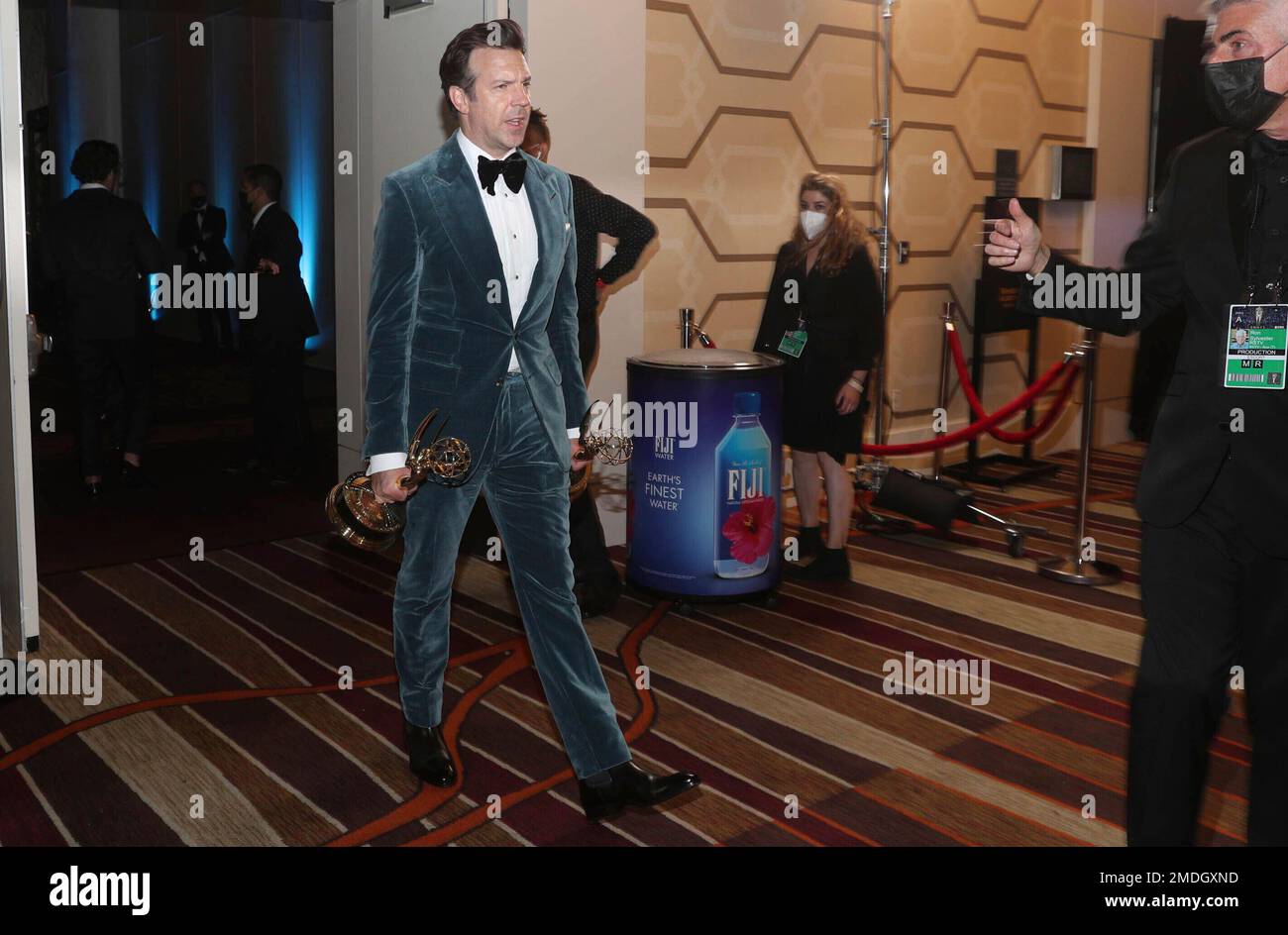 Jason Sudeikis arrives at the 73rd Emmy Awards at the JW Marriott at L ...