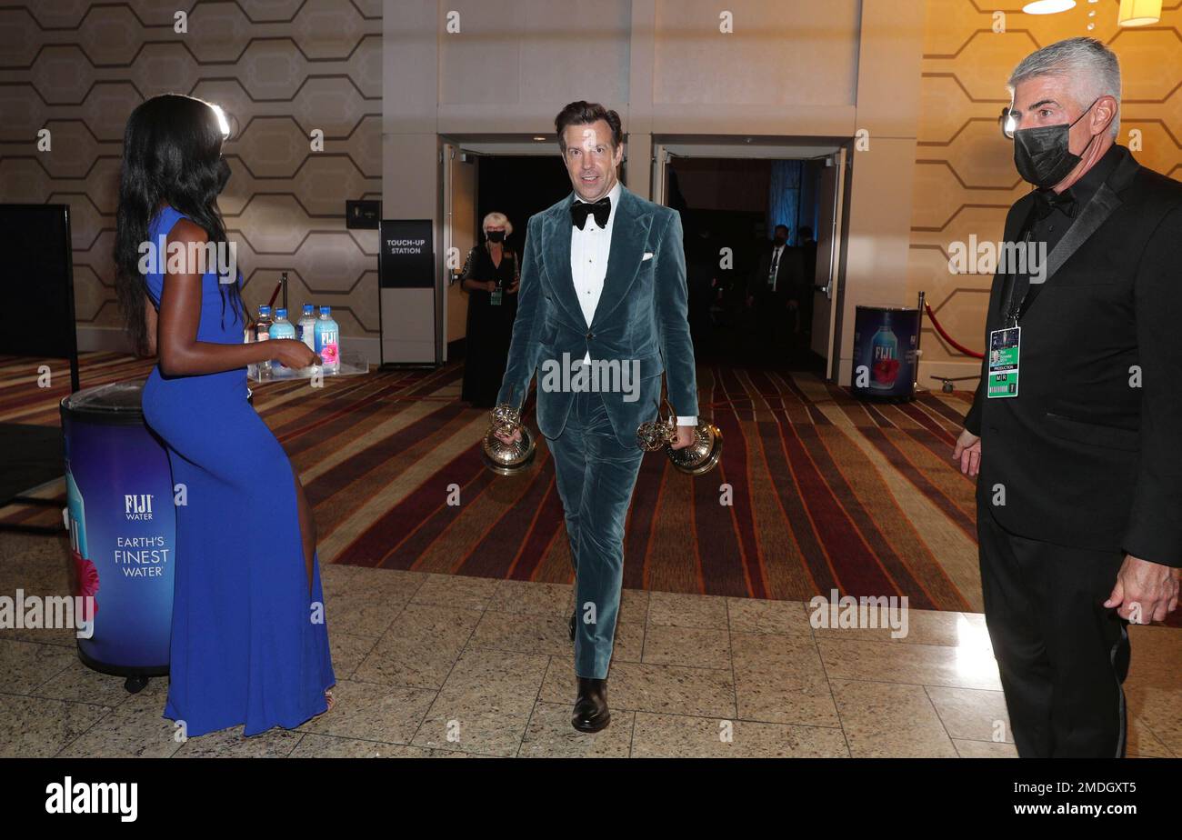Jason Sudeikis arrives at the 73rd Emmy Awards at the JW Marriott at L ...