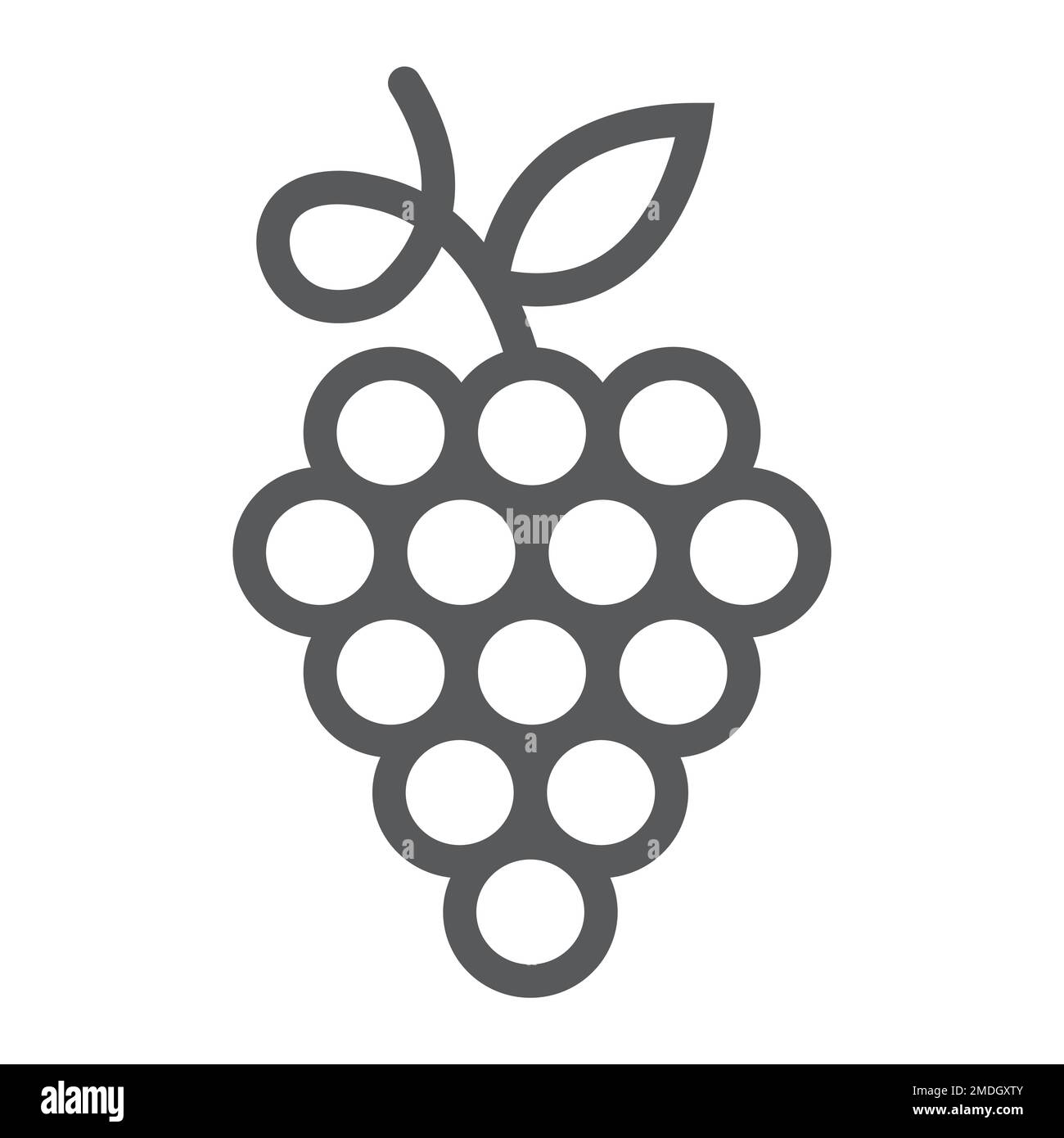 Grapes line icon, fruit and plant, wine sign, vector graphics, a linear ...