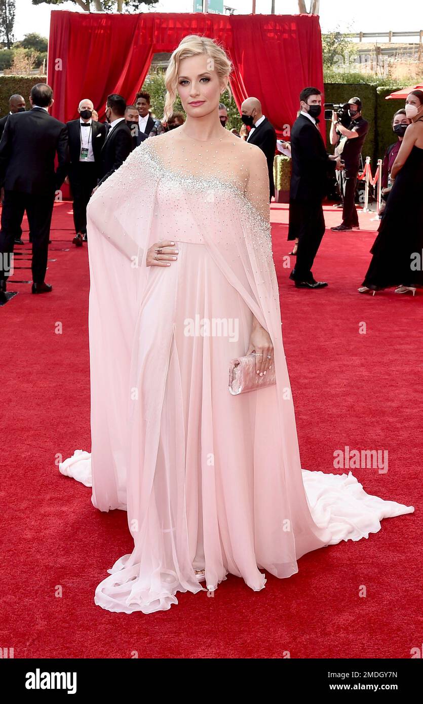 Beth Behrs arrives at the 73rd Emmy Awards at the JW Marriott on Sunday ...
