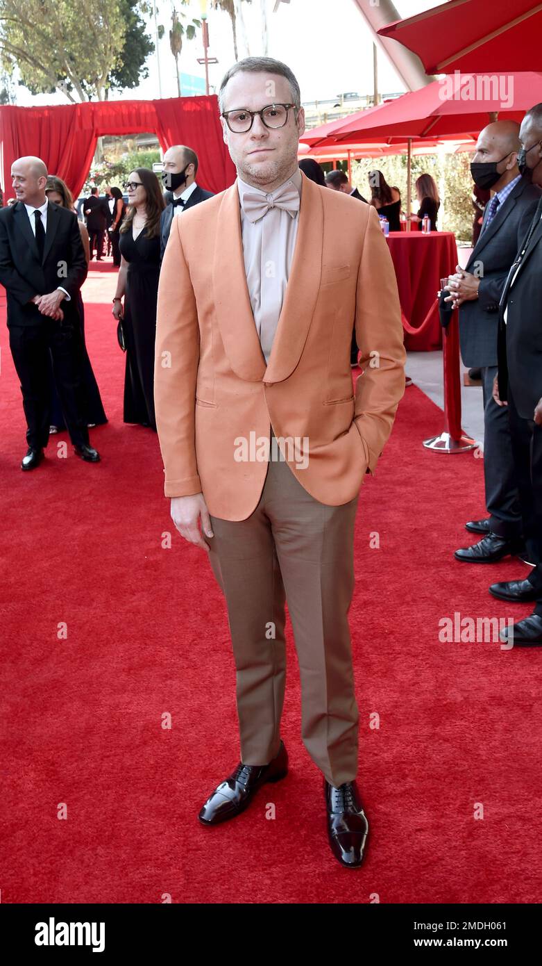 Seth Rogen arrives at the 73rd Emmy Awards at the JW Marriott on Sunday ...