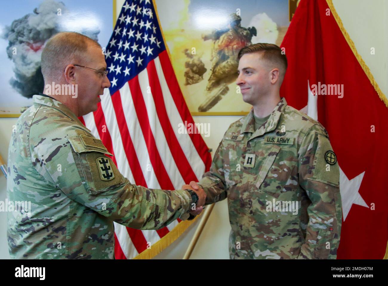 Captain Aaron Lies of the 35th Infantry Division is promoted from 1st ...
