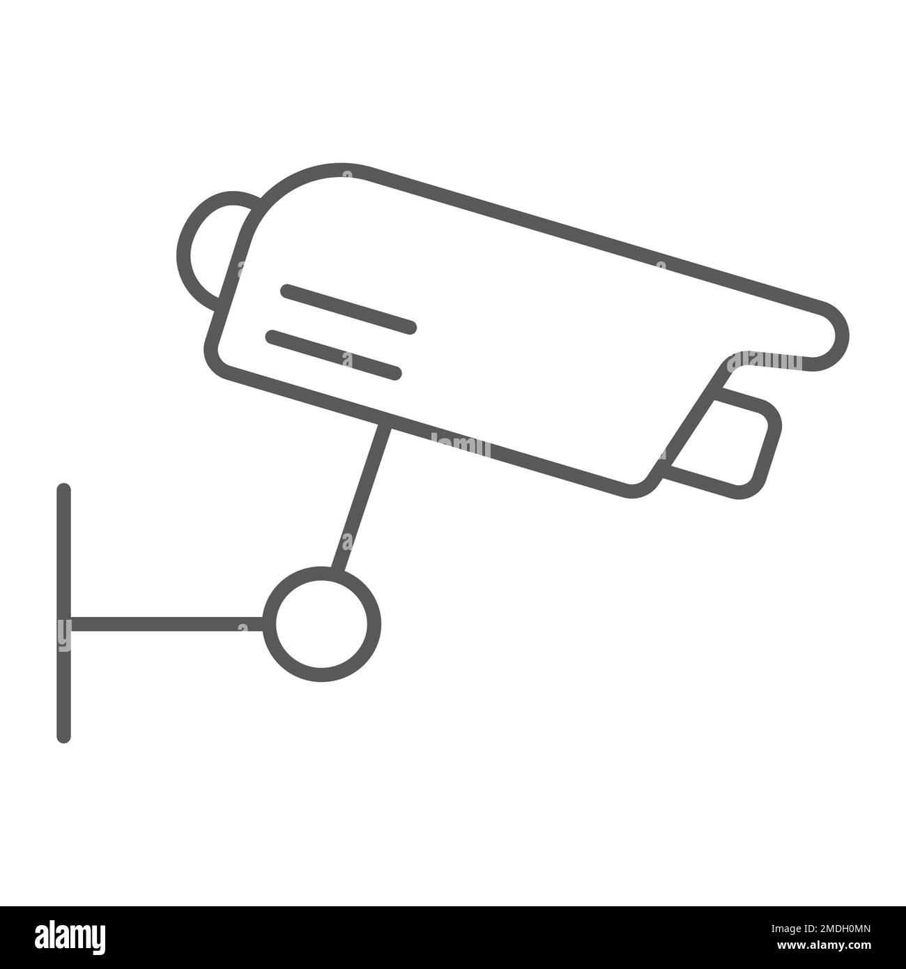 Surveillance camera thin line icon, guard and digital, cctv sign ...