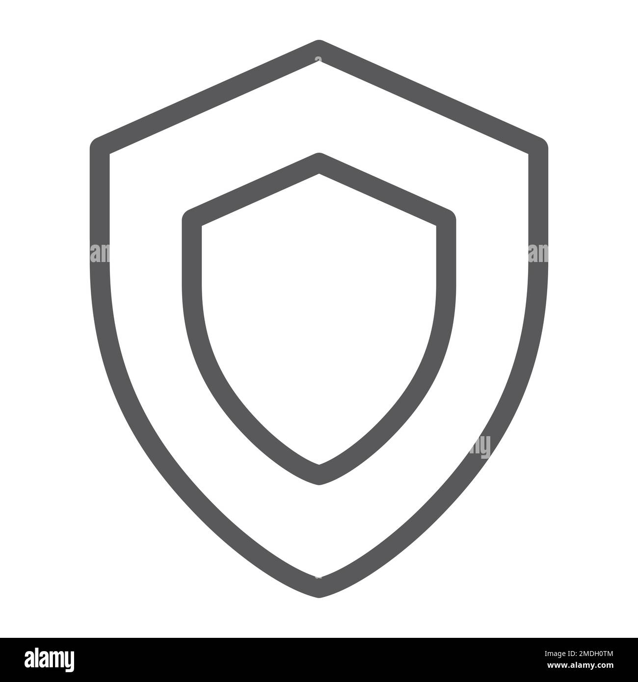 Protection line icon, safety and security, shield sign, vector graphics ...