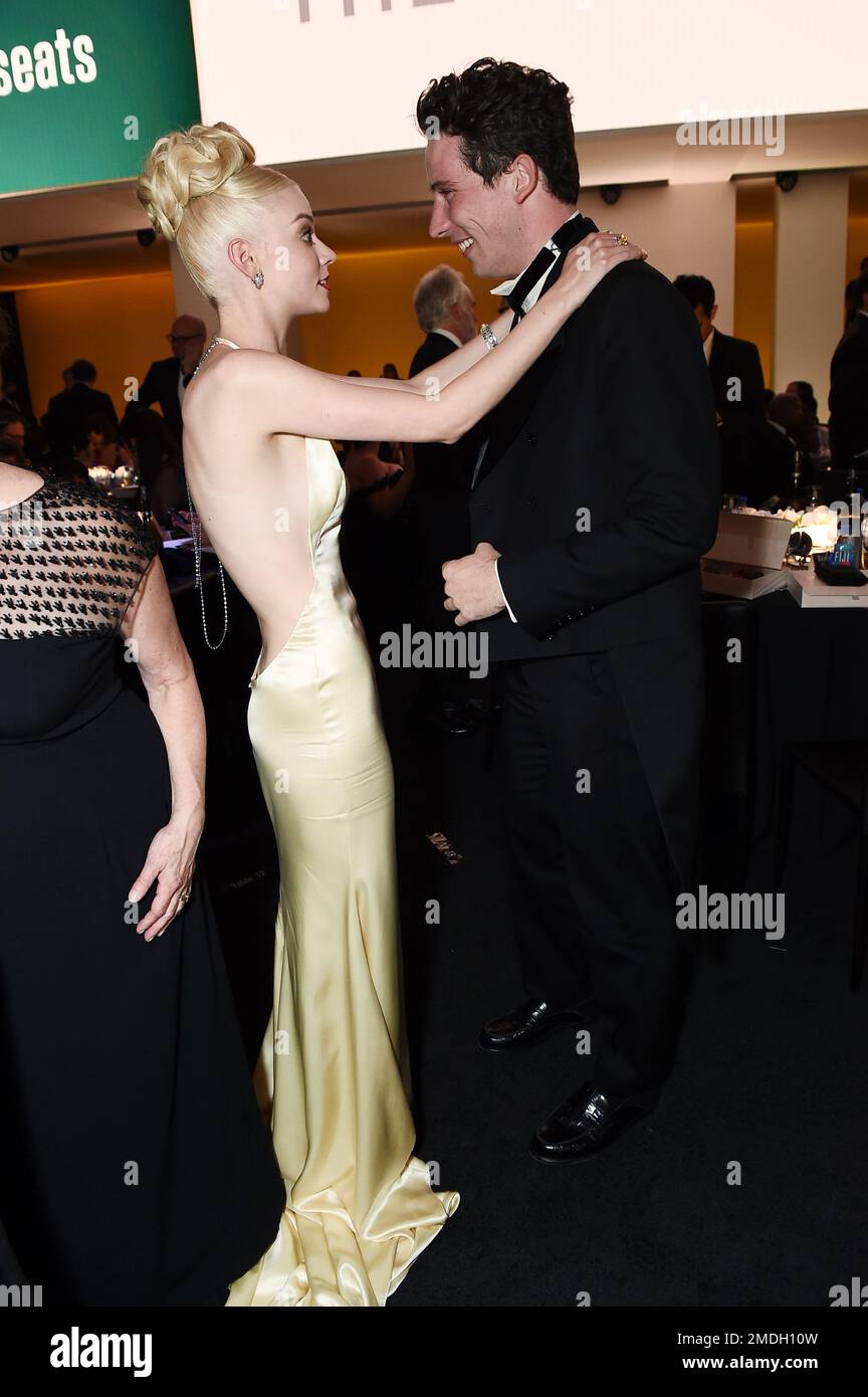 Anya Taylor-Joy, left, and Josh O'Connor appear at the 73rd Emmy Awards ...