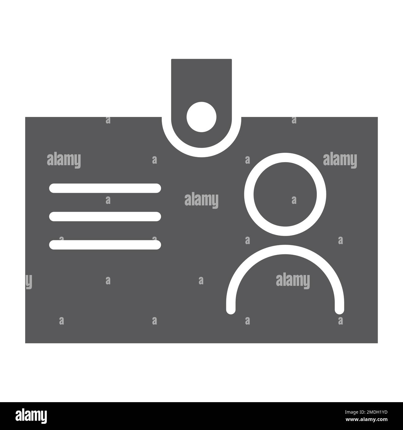 Id badge glyph icon, identification and card, identity sign, vector ...