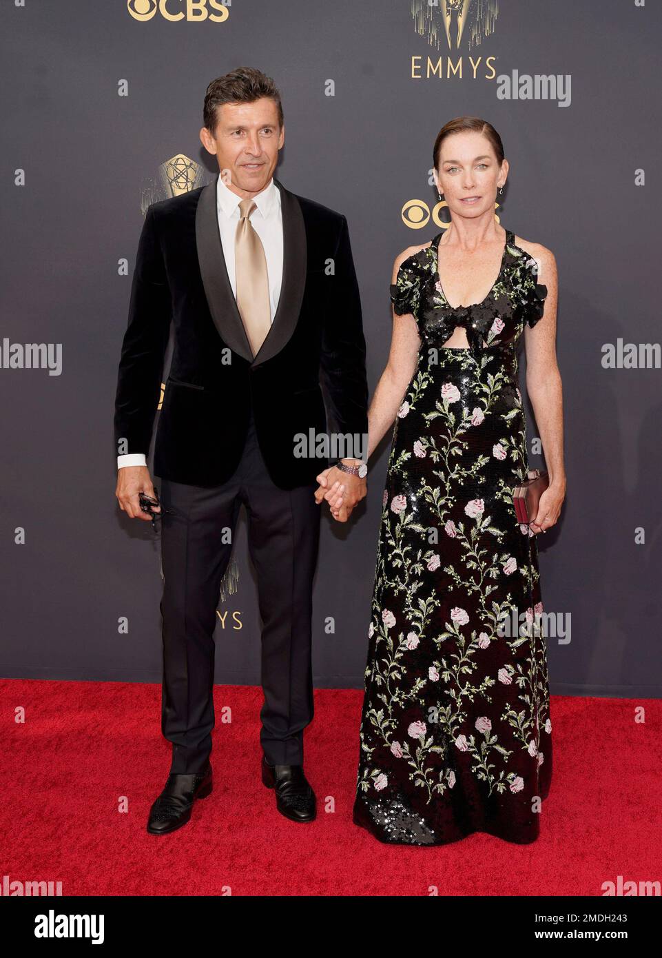 Jonathan Cake, left, and Julianne Nicholson arrive at the 73rd ...