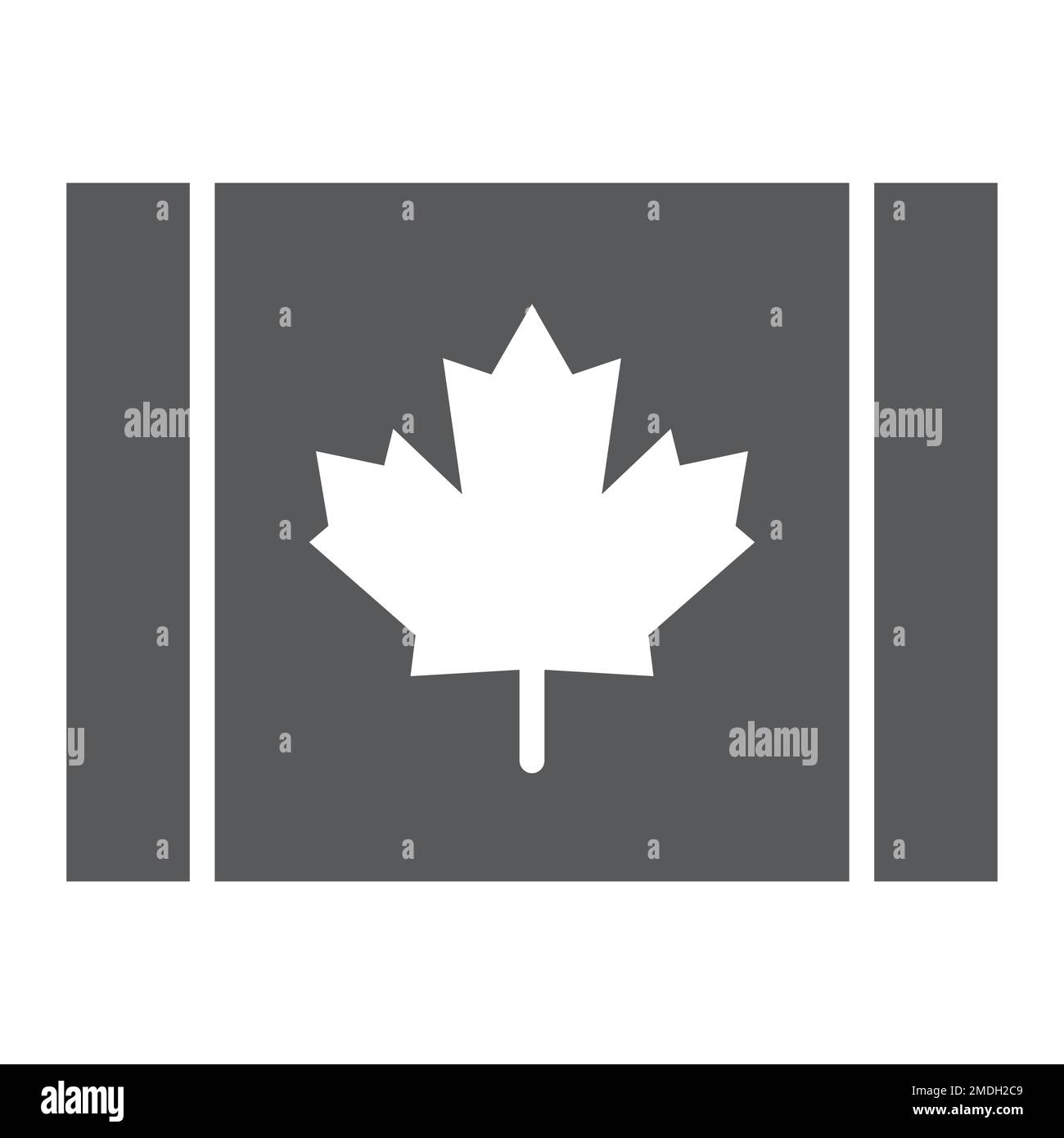 Canadian flag glyph icon, canada and maple, leaf sign, vector graphics ...