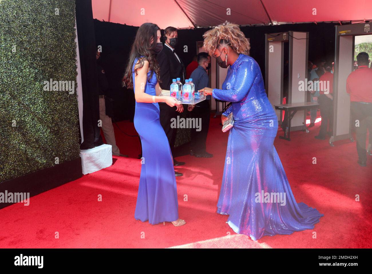 Akilah Green arrives at the 73rd Emmy Awards on Sunday, Sept. 19, 2021 ...