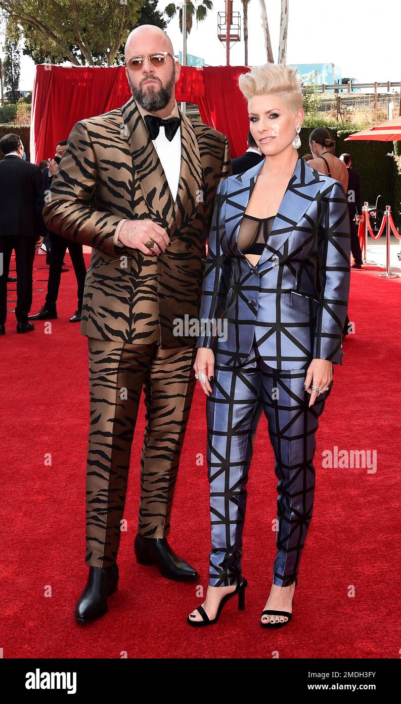 Chris Sullivan and Rachel Sullivan arrive at the 73rd Emmy Awards at ...