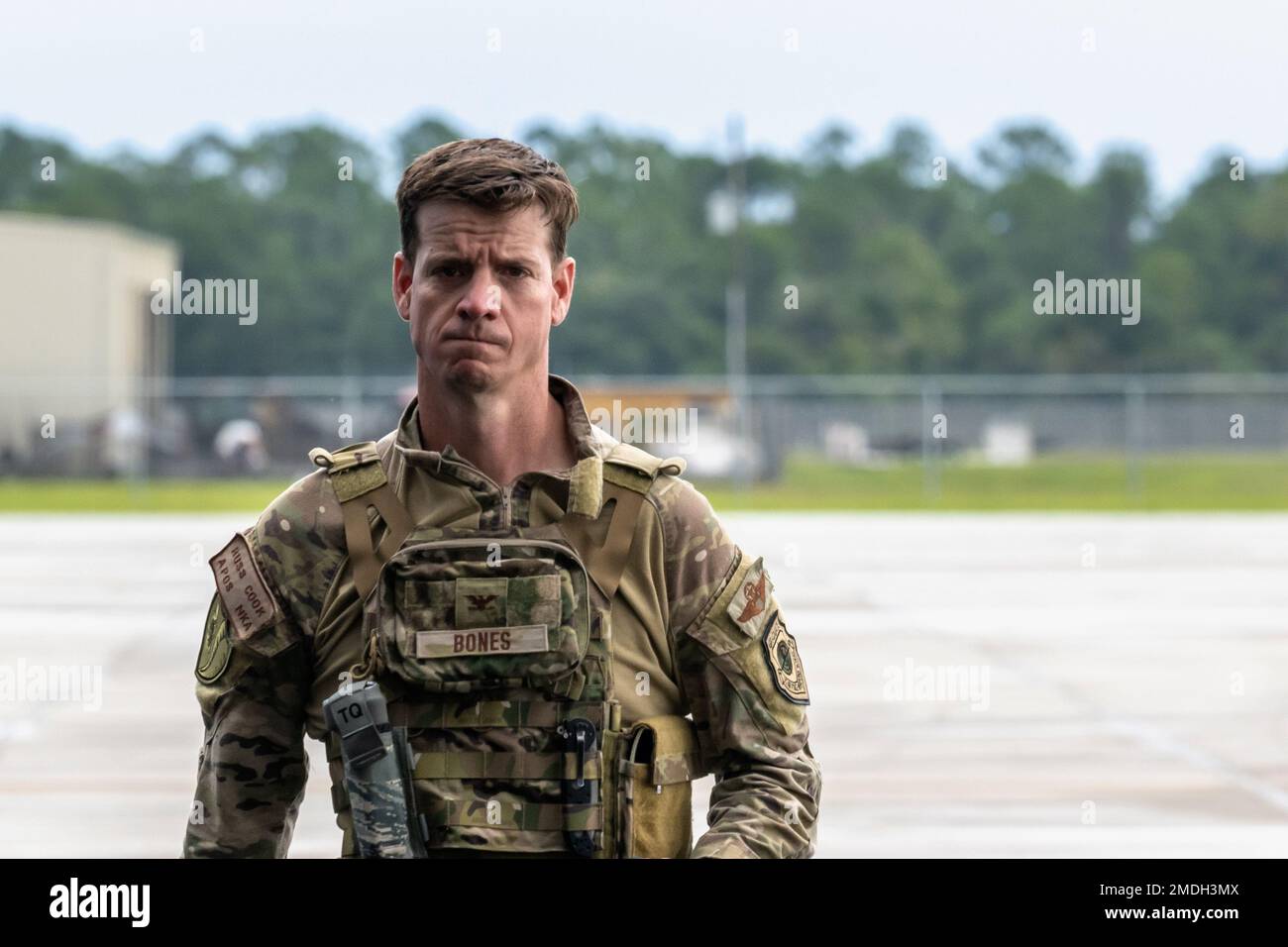 U.S. Air Force Col. Russ Cook, 23rd Wing commander, arrives at Avon ...