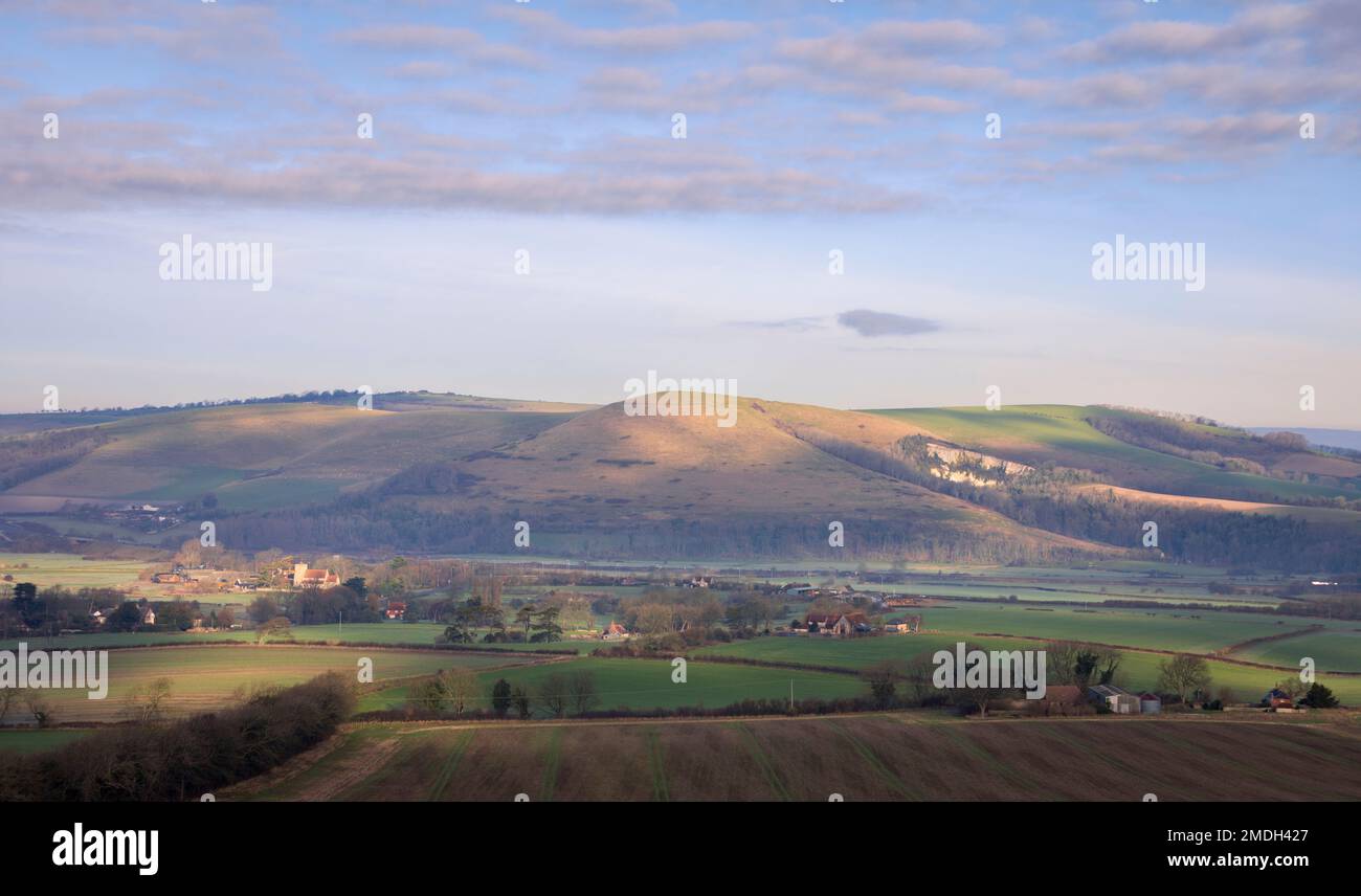 Beautiful early morning views of the south downs and mount caburn from ...