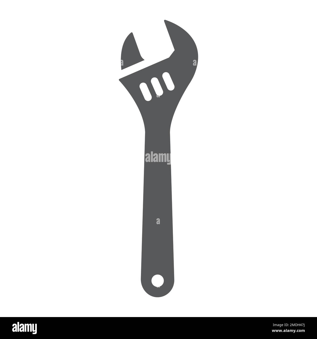 Adjustable wrench glyph icon, tool and repair, monkey wrench sign ...