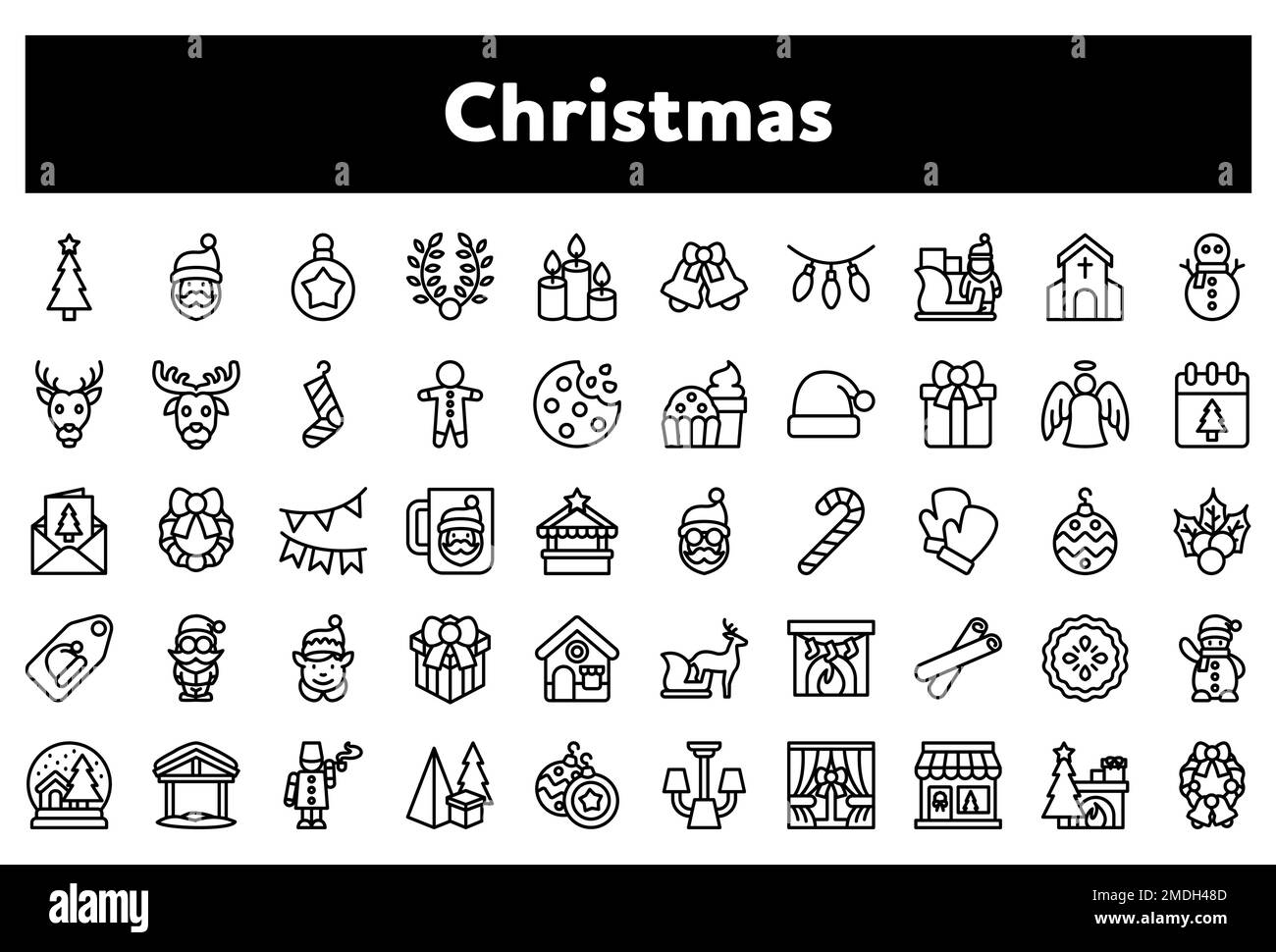A vector illustration pack of "Christmas" related icons isolated on the ...