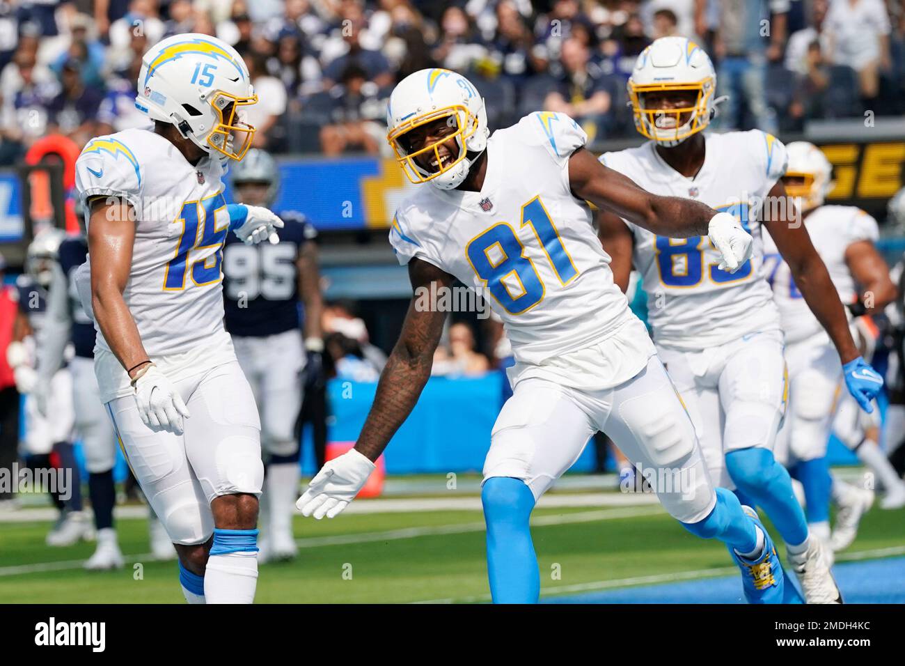 Los Angeles Chargers wide receiver Mike Williams (81) celebrates his ...