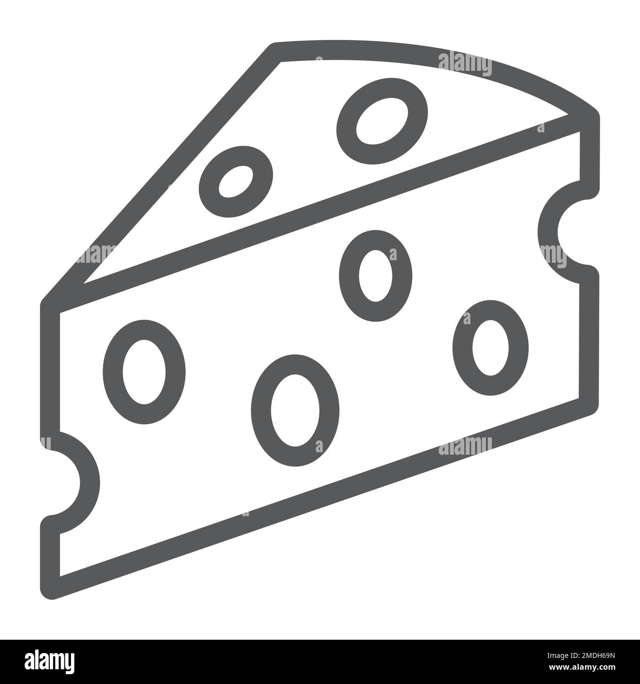 Cheese line icon, milk and meal, food sign, vector graphics, a linear ...