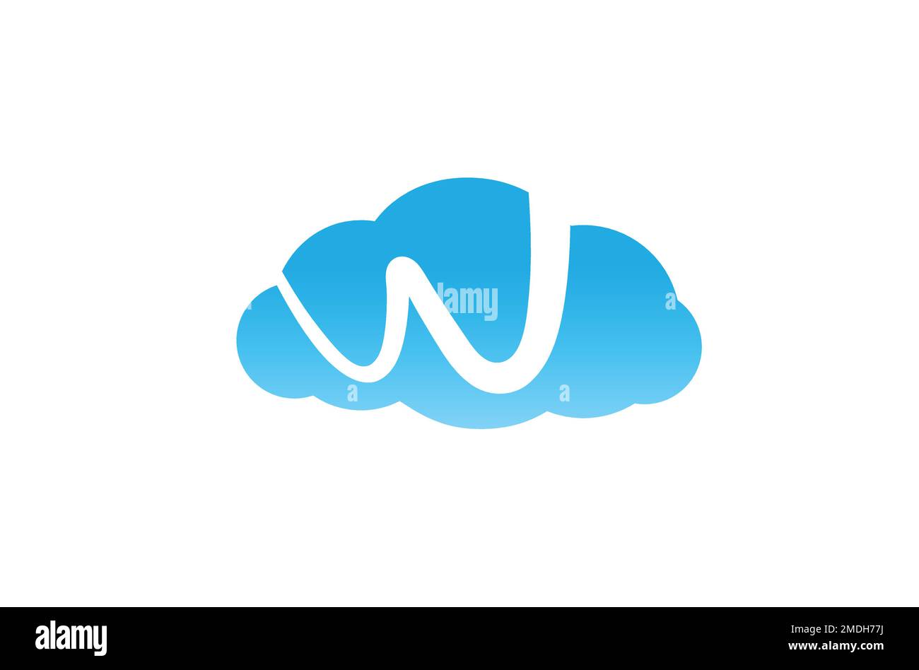 creative blue cloud letter w logo vector design symbol icon ...