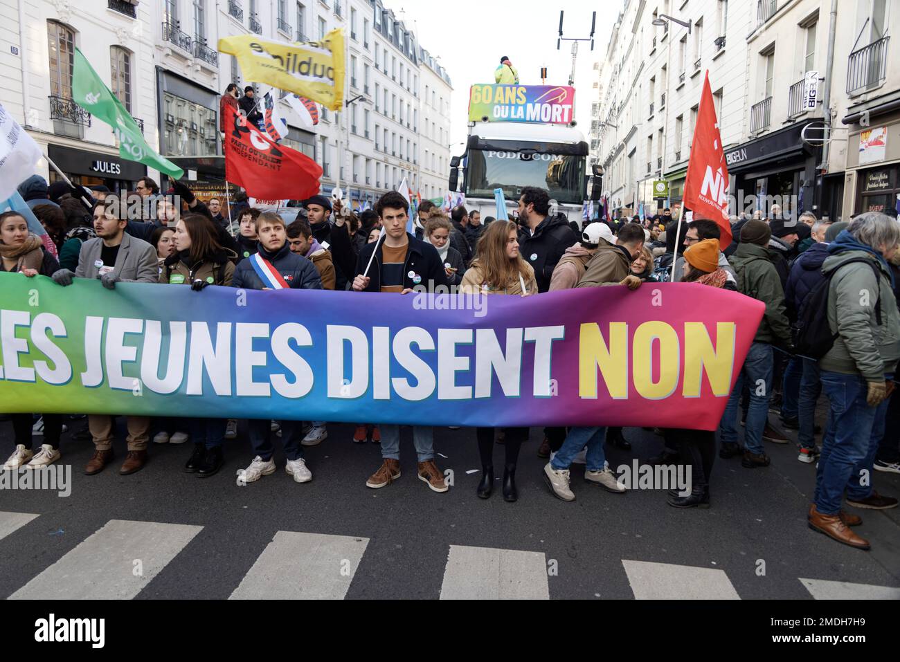 Paris, France. 21th Jan, 2023. Demonstration against the breakage of ...