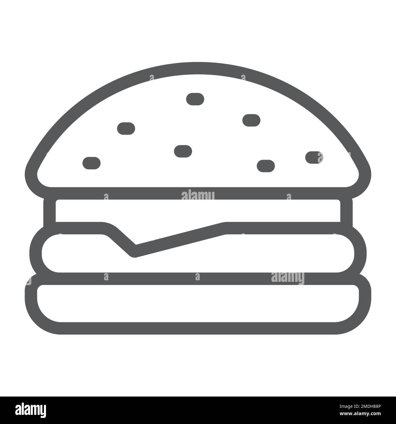 Hamburger line icon, food and bakery, fast food sign, vector graphics ...