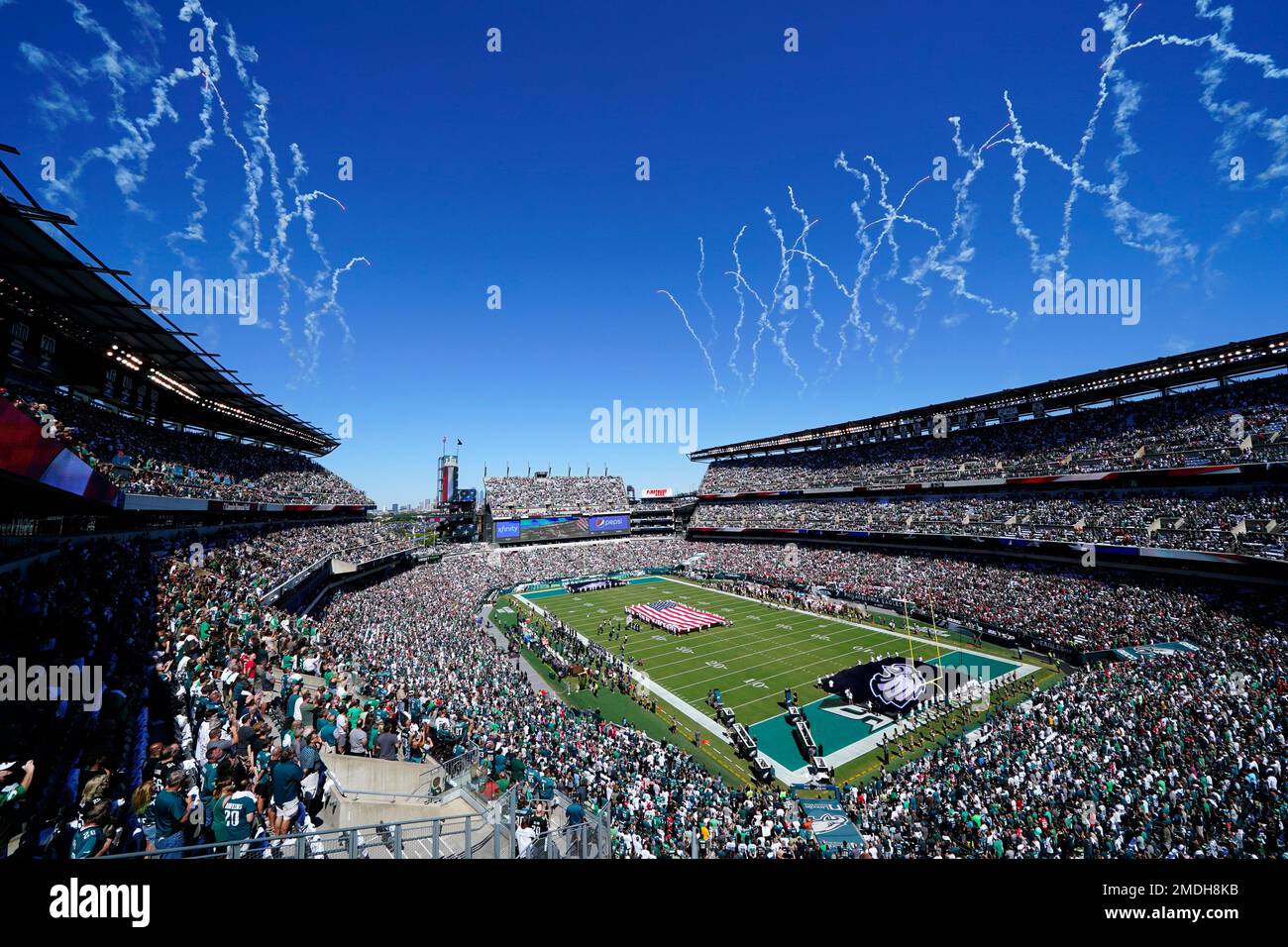 Fireworks explode before an NFL football game between the Philadelphia ...