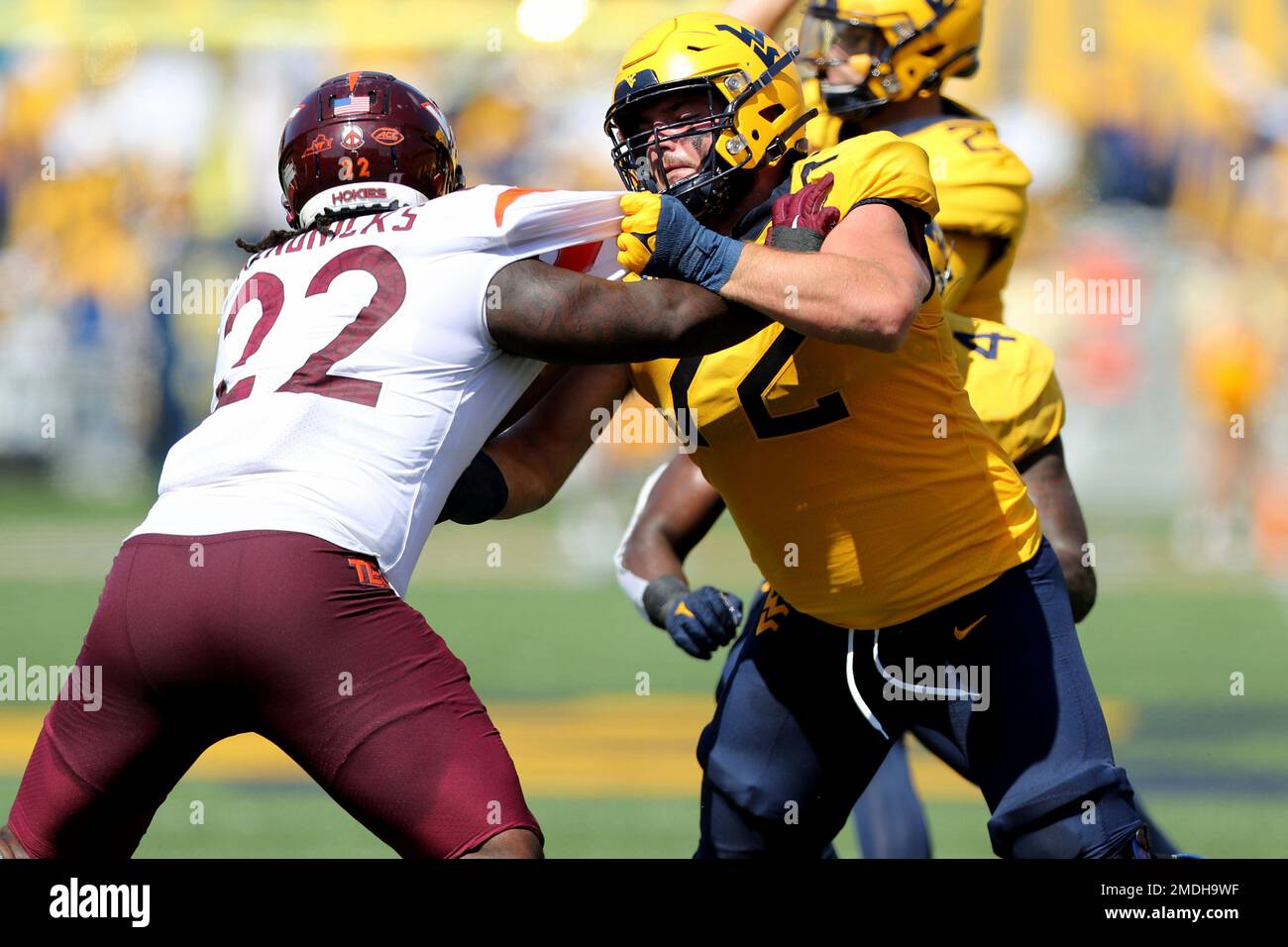 West Virginia's Doug Nester #72 in action against Virginia Tech during ...