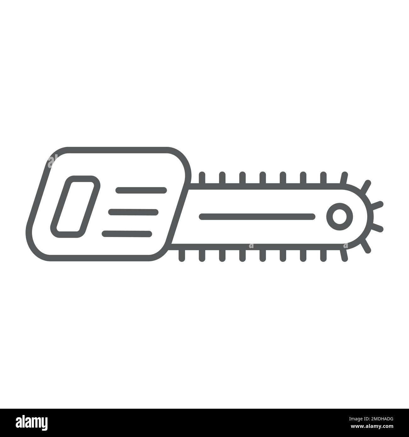 Chainsaw thin line icon, tool and equipment, electric saw sign, vector ...