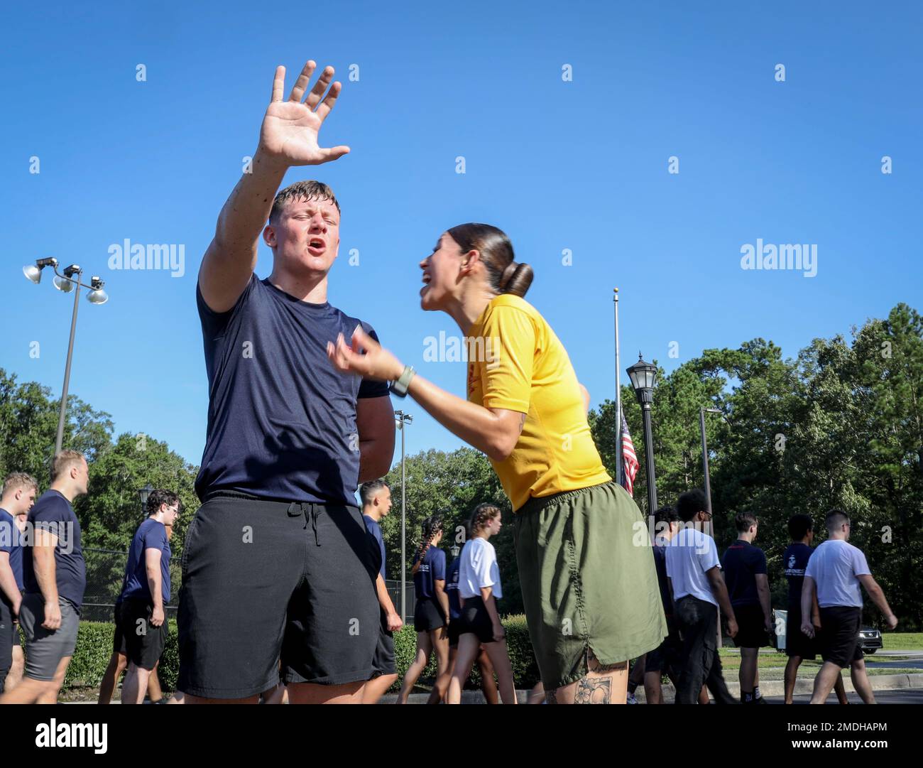 A U.S. Marine Corps poolee, with Recruiting Station Columbia, serves as ...