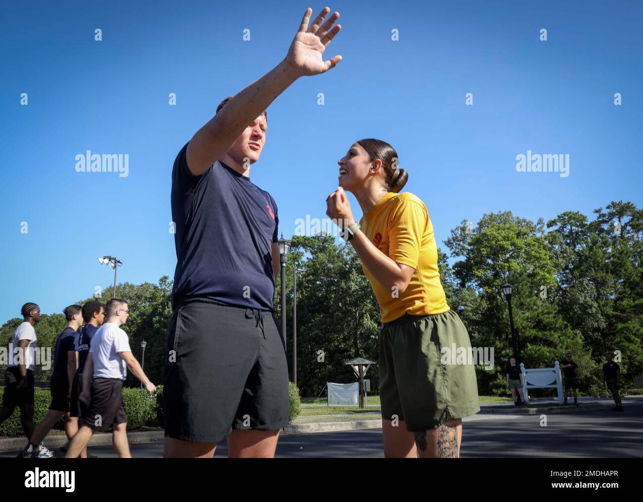 A U.S. Marine Corps poolee, with Recruiting Station Columbia, serves as ...