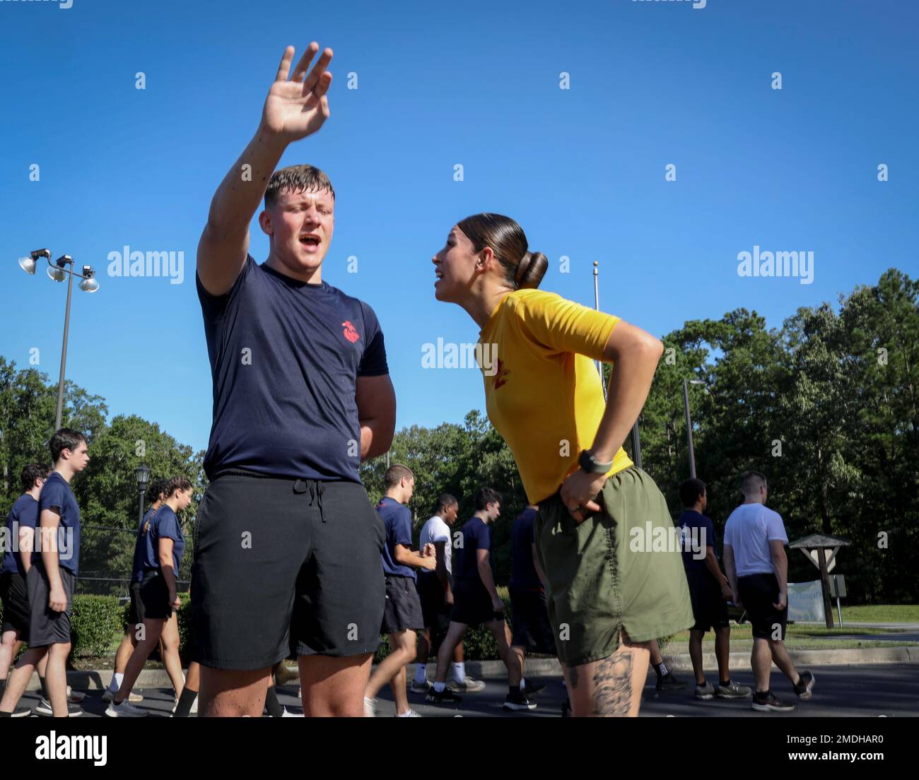 A U.S. Marine Corps poolee, with Recruiting Station Columbia, serves as ...